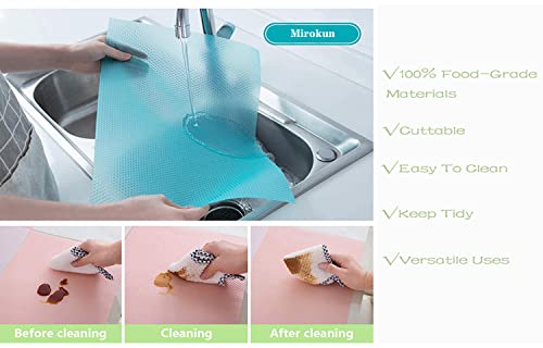 3 Rolls Refrigerator Liners 17.71*59inch, Washable Fridge Mats Shelf Liners Waterproof Fridge Pads Drawer Table Mats Refrigerator Mats for Shelves