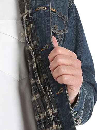 Wrangler Men's Concealed Carry Blanket Lined Denim Jacket, Indigo, Large