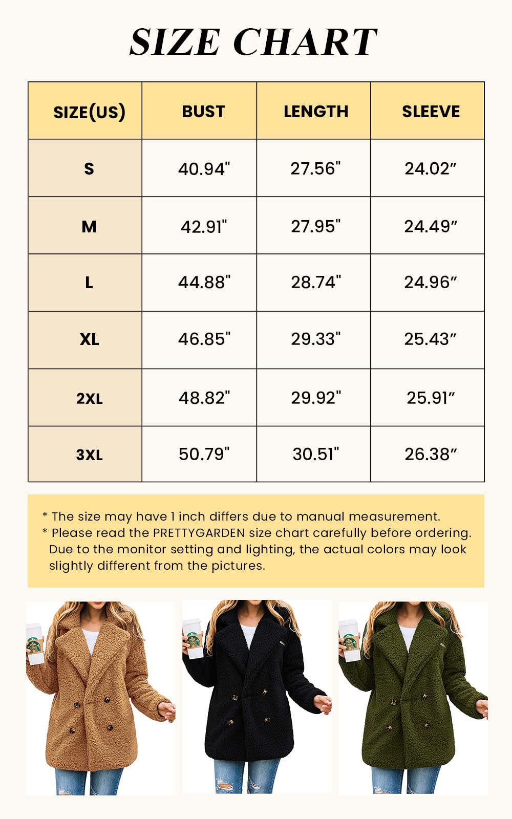 PRETTYGARDEN Women's Fashion Winter Coat Sherpa Fleece Faux Fur Shearling Oversized Trendy Jackets Warm Outerwear (Style Two Black,X-Large)