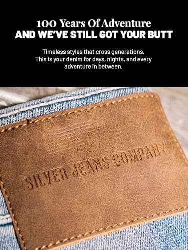 Silver Jeans Co. Women's Tuesday Low Rise Slim Bootcut Jeans, Medium Indigo Distressed, 25W x 35L