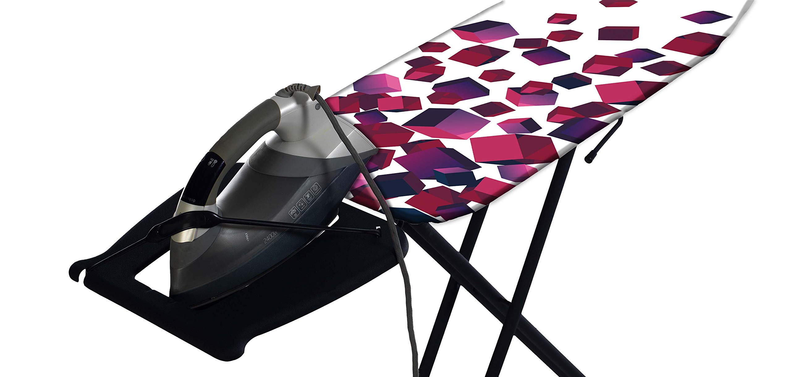 Mabel Home Ironing Board Made in Europe, Adjustable Height, Deluxe, 4-Leg, + Extra Cover, Easy Storage, 3 Different Model & Sizes (Space Saver (36" x 13"))
