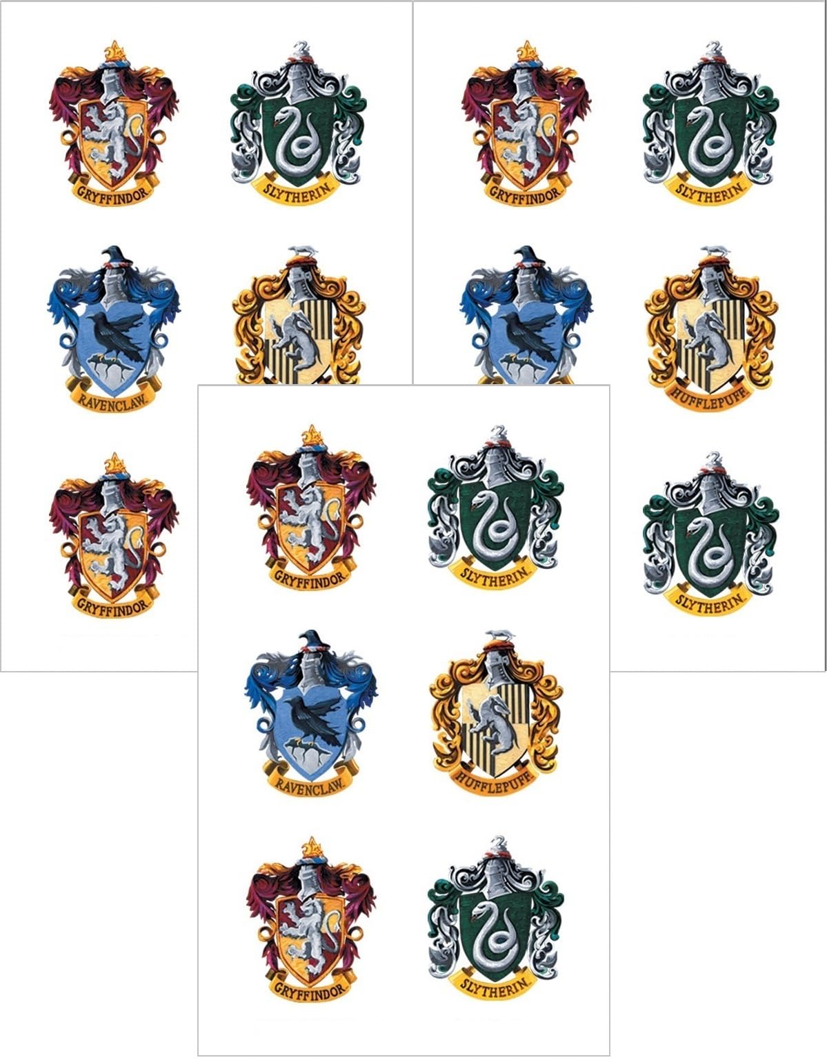 Playhouse Harry Potter Mini Hogwarts House Crests Pack of Three Perforated Sticker Half-Sheets - 1 Pack