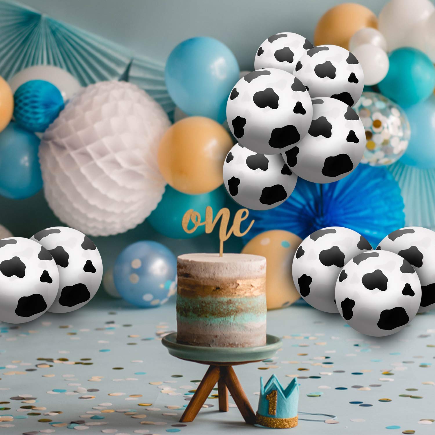 Latex Cow Print Balloons - Birthday Party balloons, Farm Theme, Party Supplies (12)