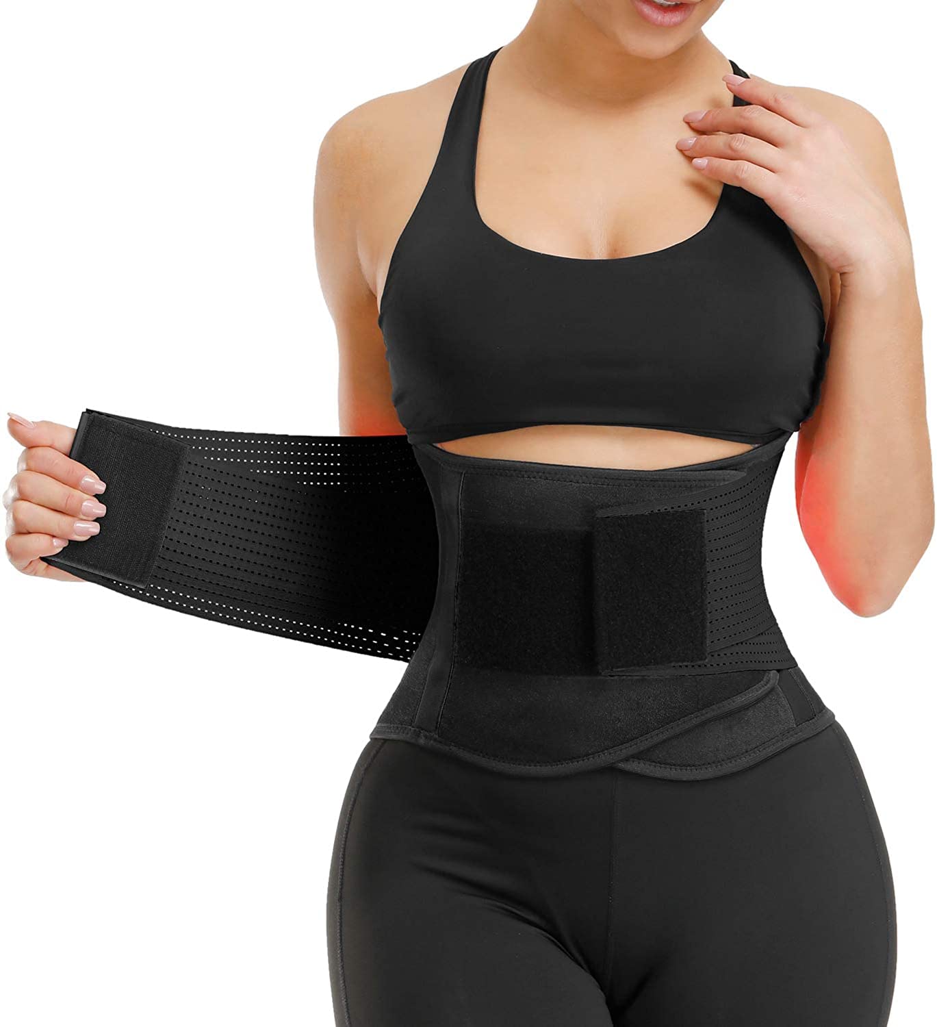 QEESMEI Women's Waist Trainer Postpartum Belly Band Abdominal Binder Post Surgery
