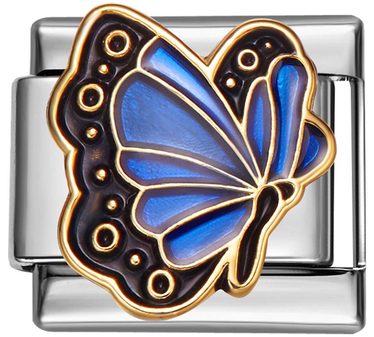 STYLYSH CHARMS Birthstone Butterfly Colored Enamel ZZ093 9mm Charm Fits Traditional Classic