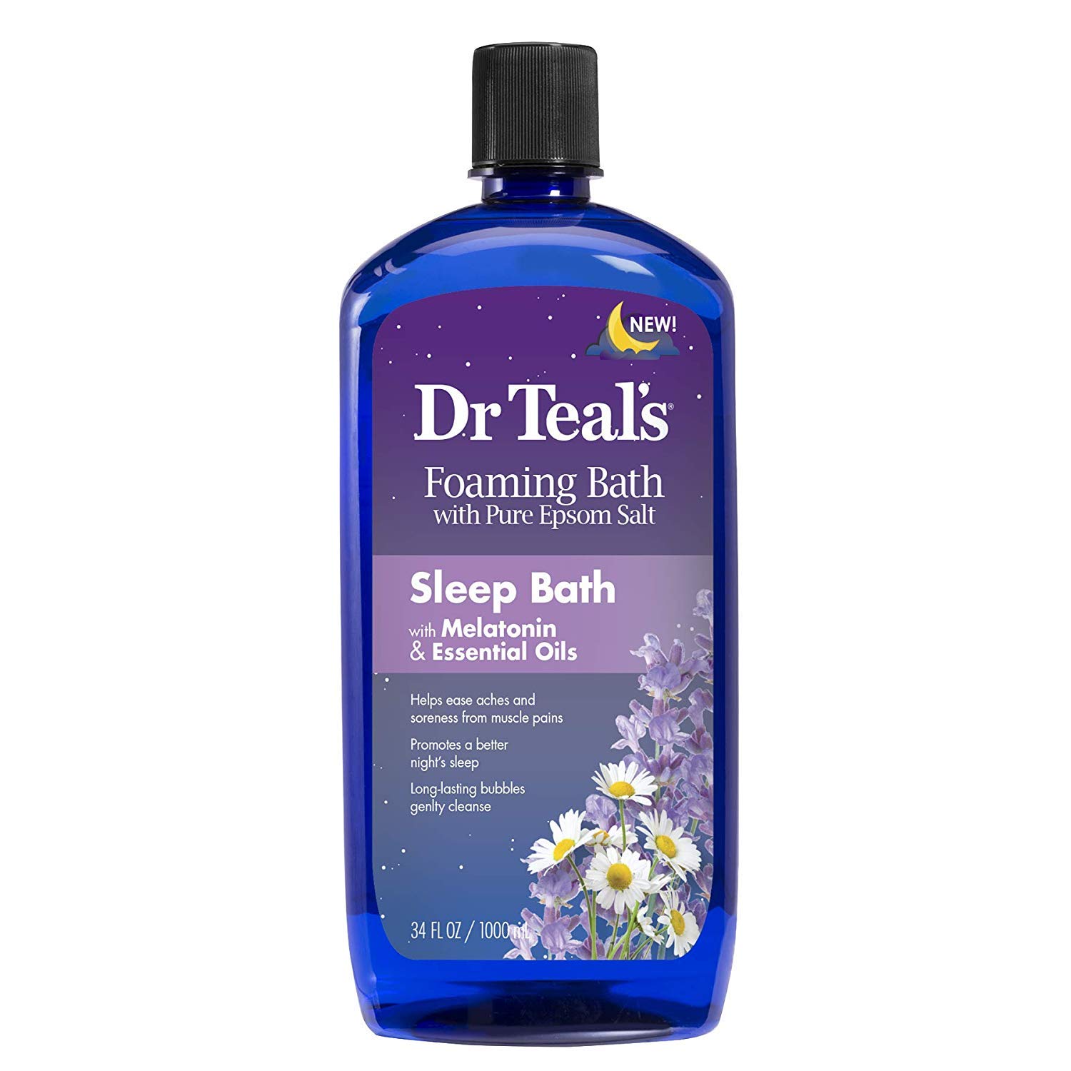 Dr. Teal's Melatonin Foaming Bath Gift Set (2 Pack, 34oz Ea) - Sleep Bath with Melatonin & Essential Oils - Pure Epsom Salt