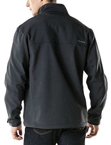 TSLA Men's Full-Zip Softshell Winter Jacket, Waterproof Fleece Lined Athletic Jacket, Outdoor Sport Windproof Jackets, Active Dark Grey, Medium