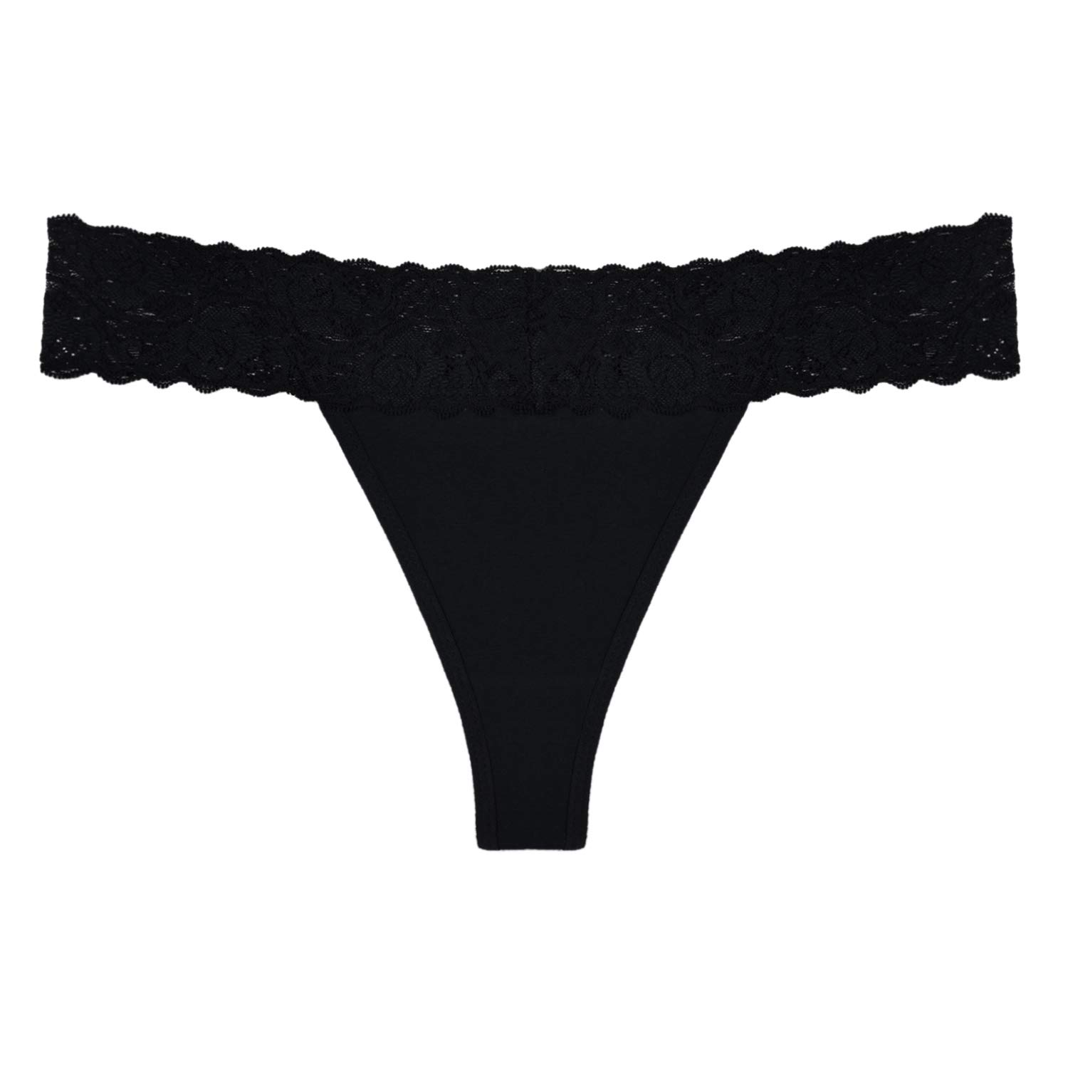 Sunm Boutique Womens Thong Underwear Lace Hollowed Out T Back Low Waist Ice Silk Sexy Cheeky Thong See Through Panties Medium