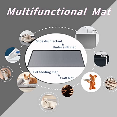 Under Sink Mat for Kitchen Waterproof, 34" x 22" Silicone Under Sink Liner, Hold up to 3.3 Gallons Liquid, Kitchen Bathroom Cabinet Mat and Protector for Drips Leaks Spills Tray
