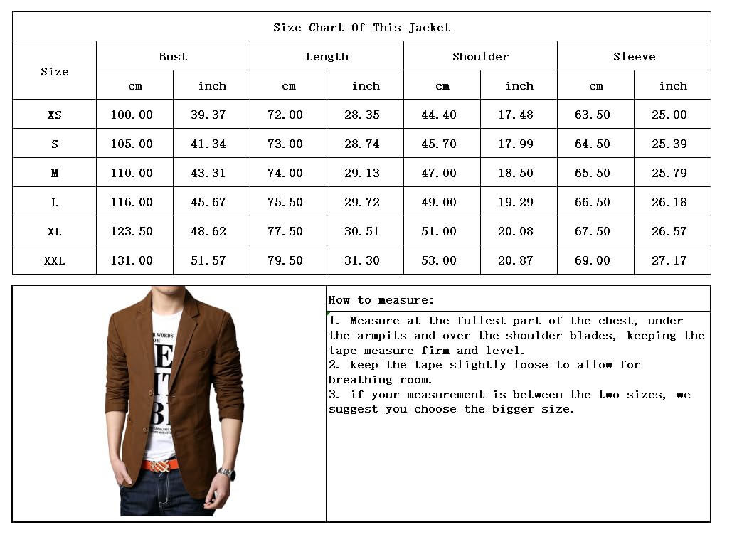 chouyatou Men's Slim 2-Button Single Breasted Cotton Lightweight Blazer Jacket Sport Coat (Large, Khaki)