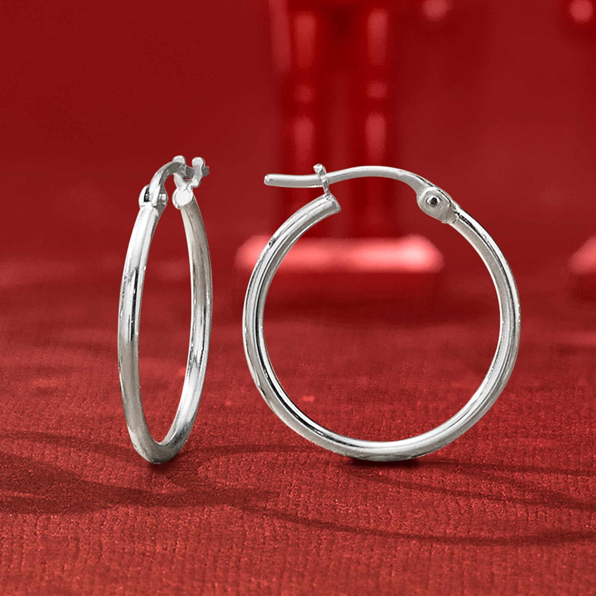 Ross-Simons 14kt White Gold Hoop Earrings
