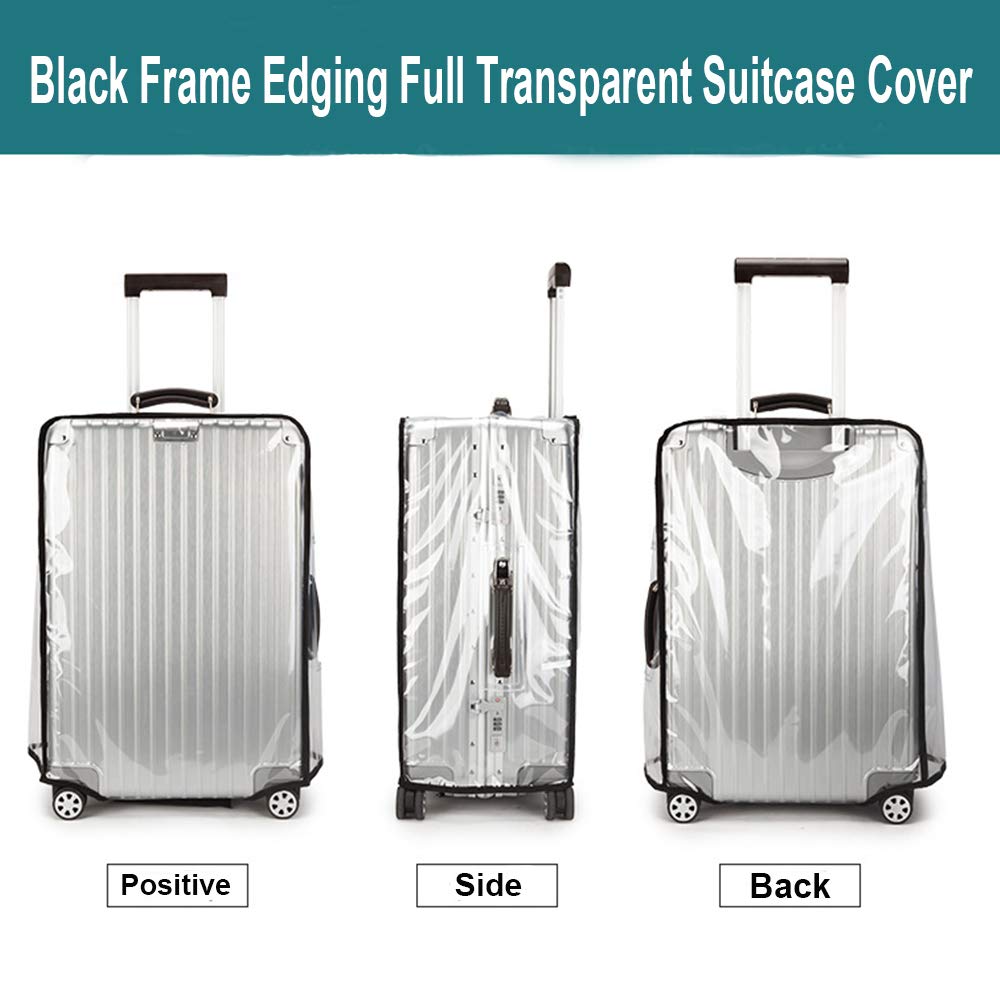 Suitcase Cover for 20" Luggage TSA Approved Clear PVC Thickened Protective Sleeve Cover for Wheeled Luggage Waterproof