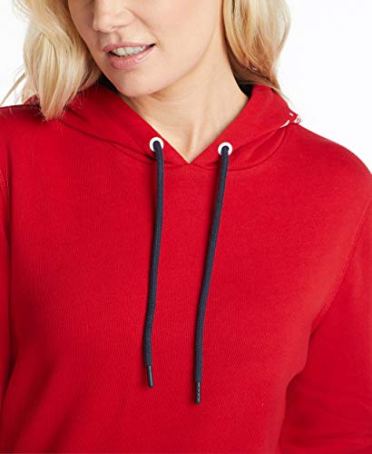 Nautica Women's Classic Supersoft 100% Cotton Pullover Hoodie, Red, Medium