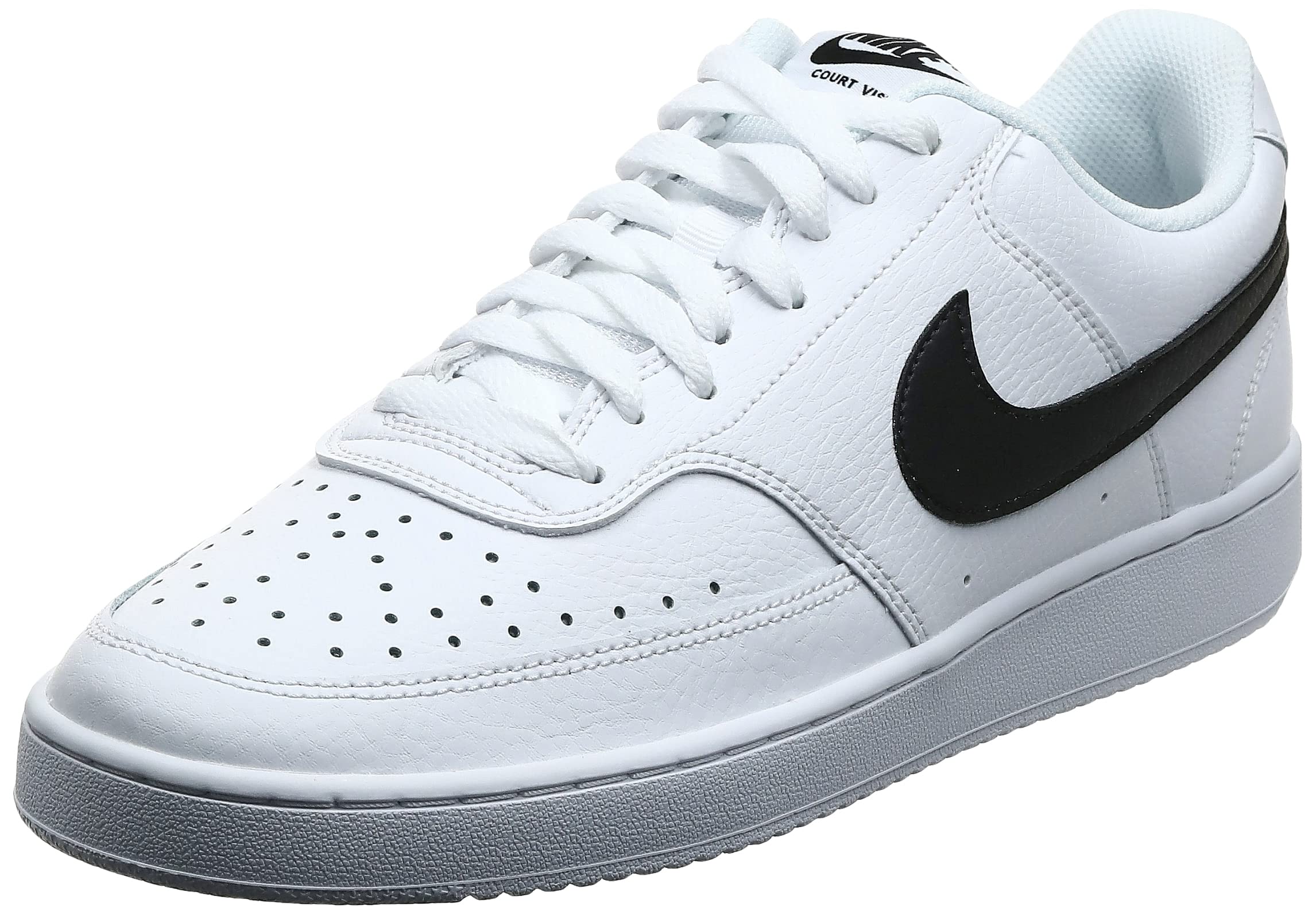 Nike Men's Court Vision Low Sneaker, White/Blackwhite, 10