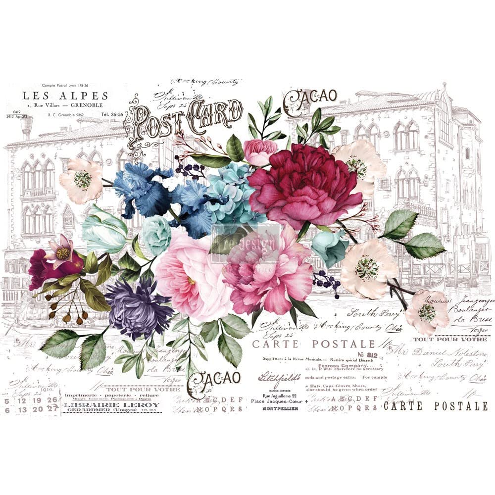 Redesign DÉCOR TRANSFERS® – Imperial Garden Size 44"x30", Cut INTO 6 Sheets 655350635534 Rub on Transfer for Wall or Furniture Decoration