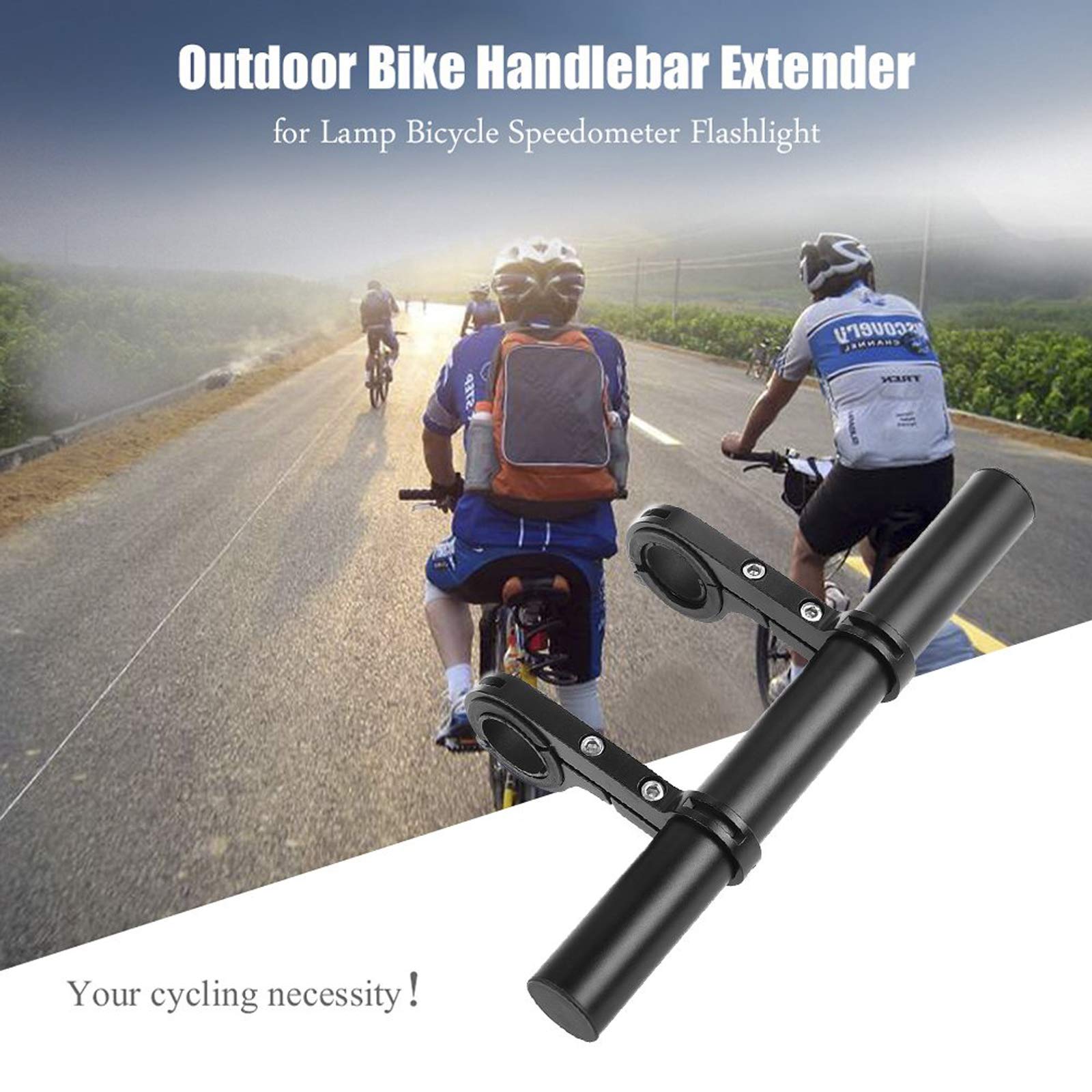 Yizhet Bike Handlebar Extender, Lightweight Durable Aluminum Alloy Double Bicycle Handlebar Extension Bracket for Holding Motorcycle E-Bike Lamp Speedometer GPS Phone Mount Holder (Aluminum Alloy)