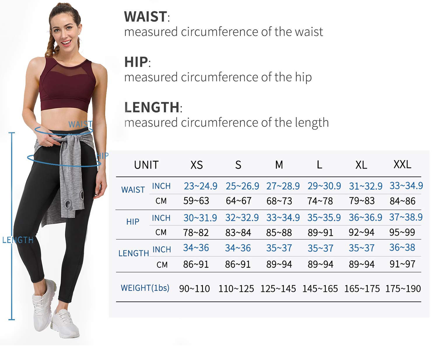 PHISOCKAT High Waist Yoga Pants Women with Pockets, Leggings for Women Tummy Control, Workout Leggings Black