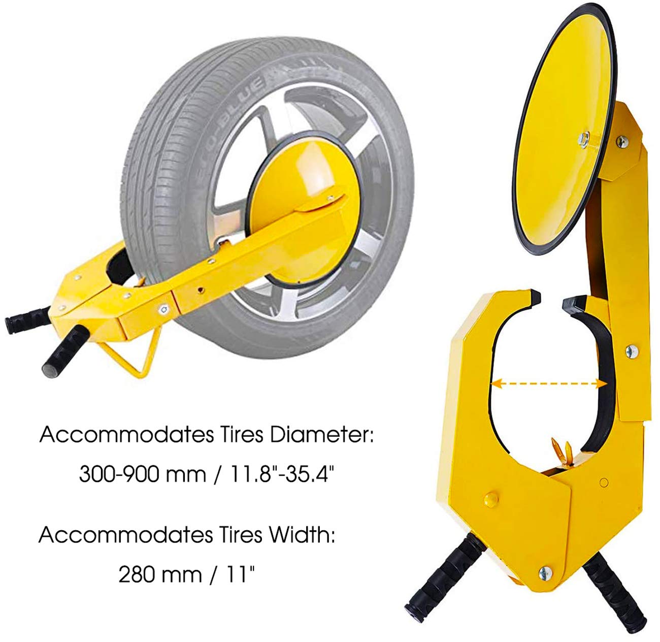 ALAVENTE Car Wheel Locks, 2pcs Wheel Lock Heavy-Duty Anti Theft Parking Wheel Lock Car Parking Wheel Lock