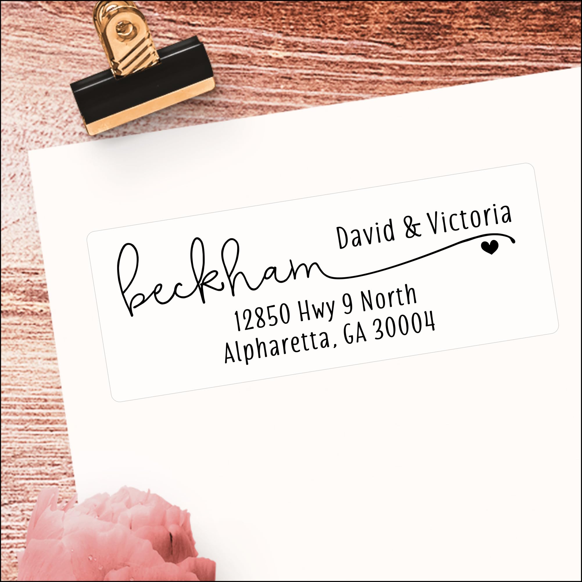 PrettySweetParty White Return Address Labels - Personalized Stickers for Envelopes and Mail, 250 Adhesive Peel and Stick Labels (Heart Graphic)