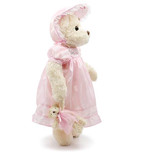 oitscute Teddy Bears Baby Cute Soft Plush Stuffed Animal Toy for Girl Women 16" (Pink Lace)