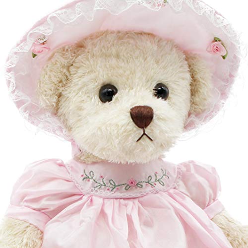 oitscute Teddy Bears Baby Cute Soft Plush Stuffed Animal Toy for Girl Women 16" (Pink Lace)