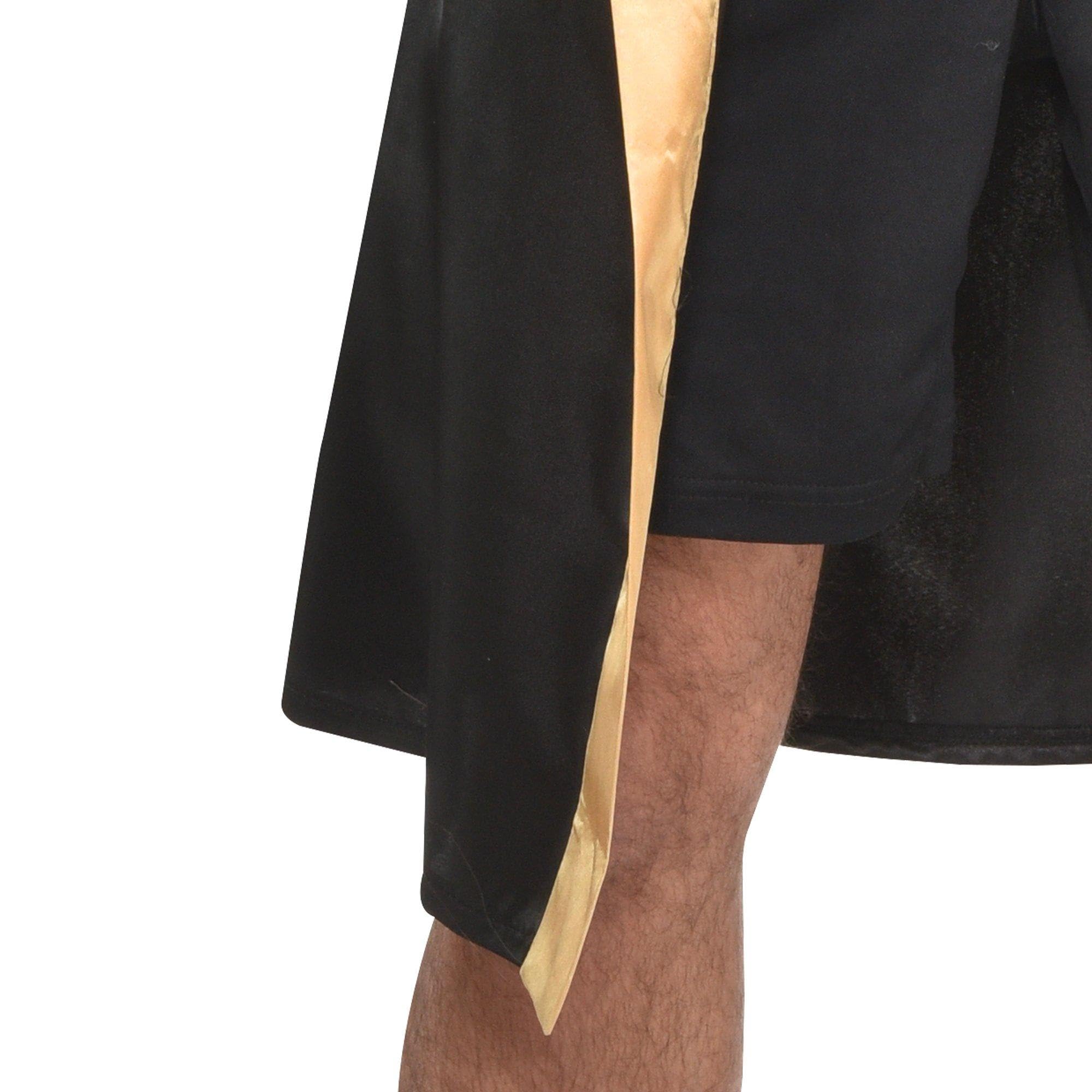 Amscan Black & Gold Satin Boxing Robe (Adult Size) 1 Pc. - Reusable & Washable Soft Satin Robe, Perfect for Halloween Costume, Cosplays, Costume Parties, Pretend Play & More