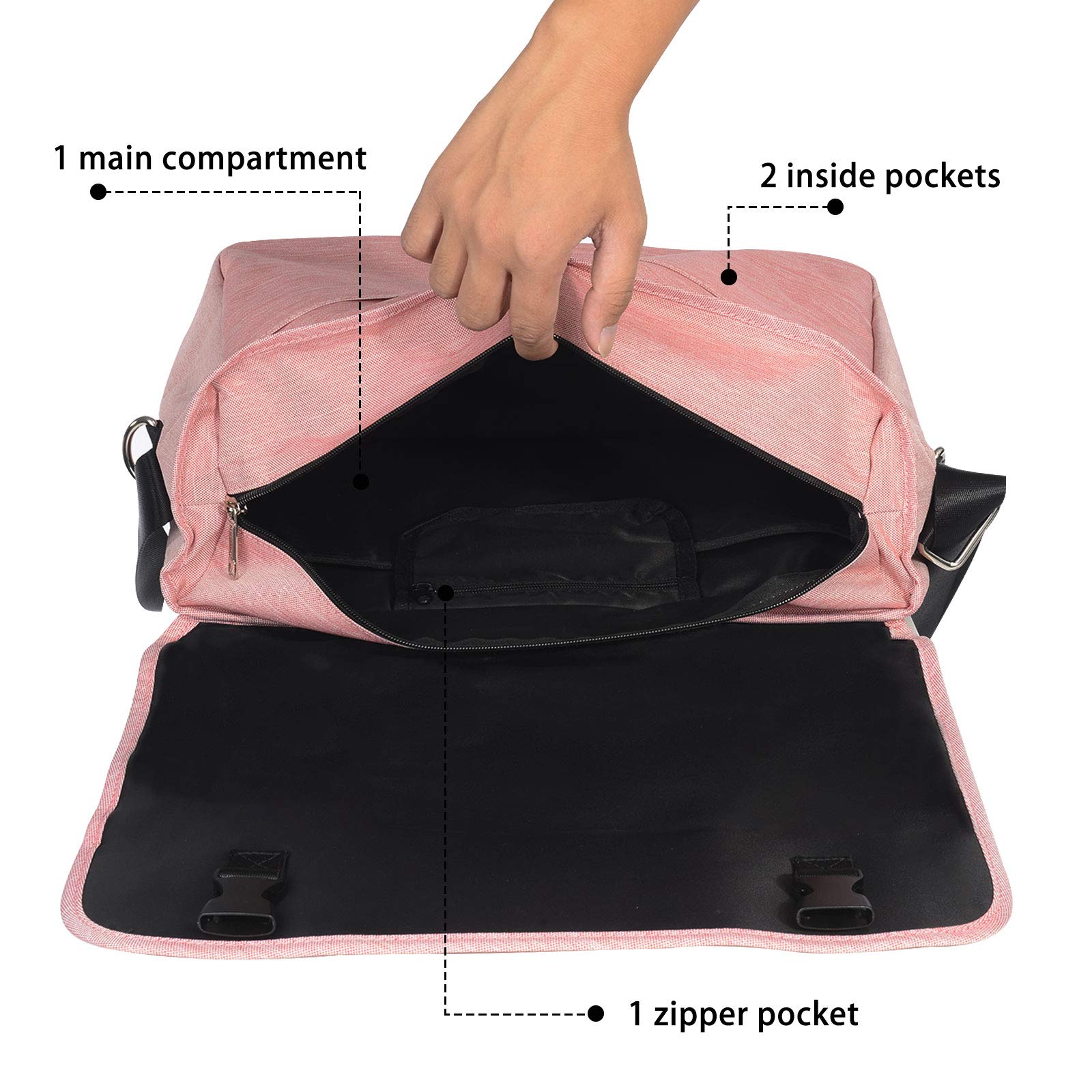 Marryking Classic Canvas Messenger Bag for All Purpose use, Pink, Size One_Size