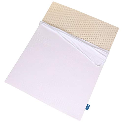 Organic 100% Natural Latex Mattress Topper - Medium - 2 Inch - Queen Size - Organic Cover Included