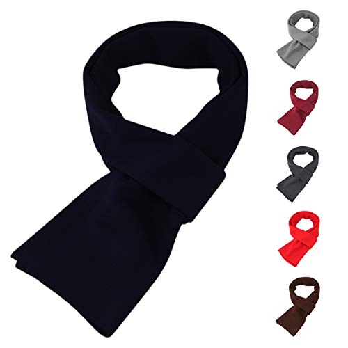 ChunCui Mens Long Thick Scarf Solid Color Soft Warm Cashmere Feel Scarves Unisex Fashion Scarf Navy Blue