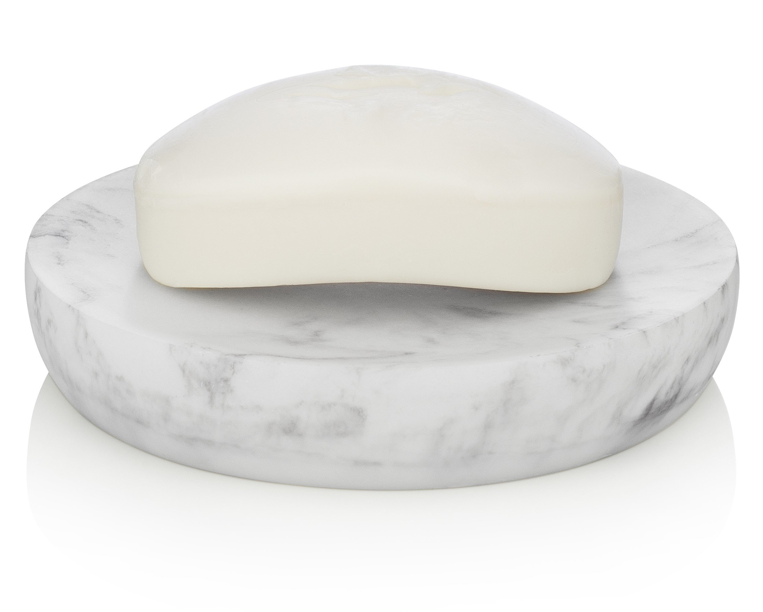 Essentra Home Blanc Collection White Soap, Sponge Dish Tray for Bathroom or Shower Also Great for Kitchen