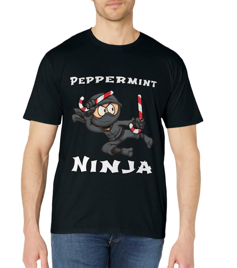 Peppermint Ninja Candy Cane T-Shirt Men, Women, Kids T-Shirt