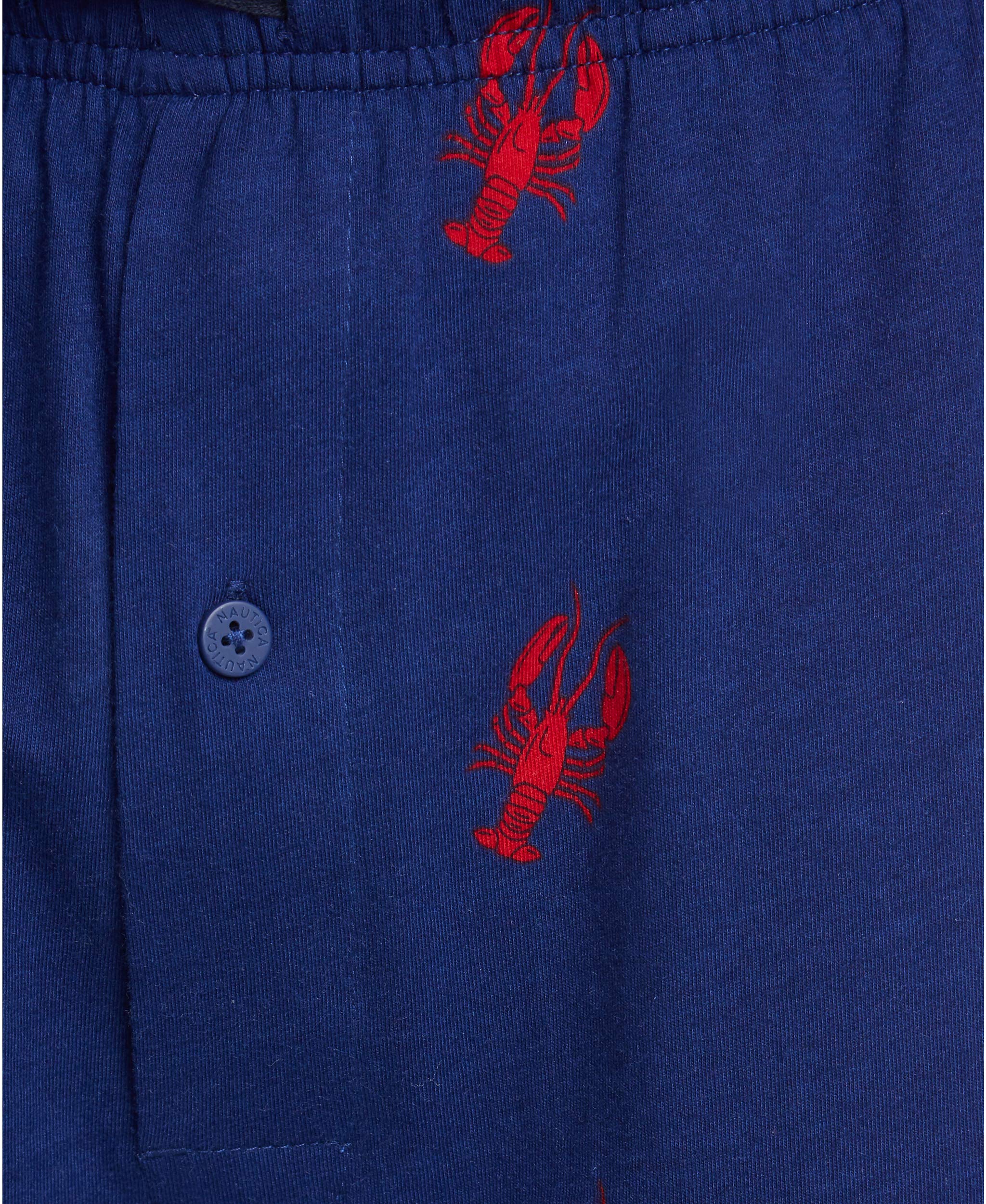 Nautica Men's Soft Woven 100% Cotton Elastic Waistband Sleep Pajama Pant, Blue Lobster, X-Large
