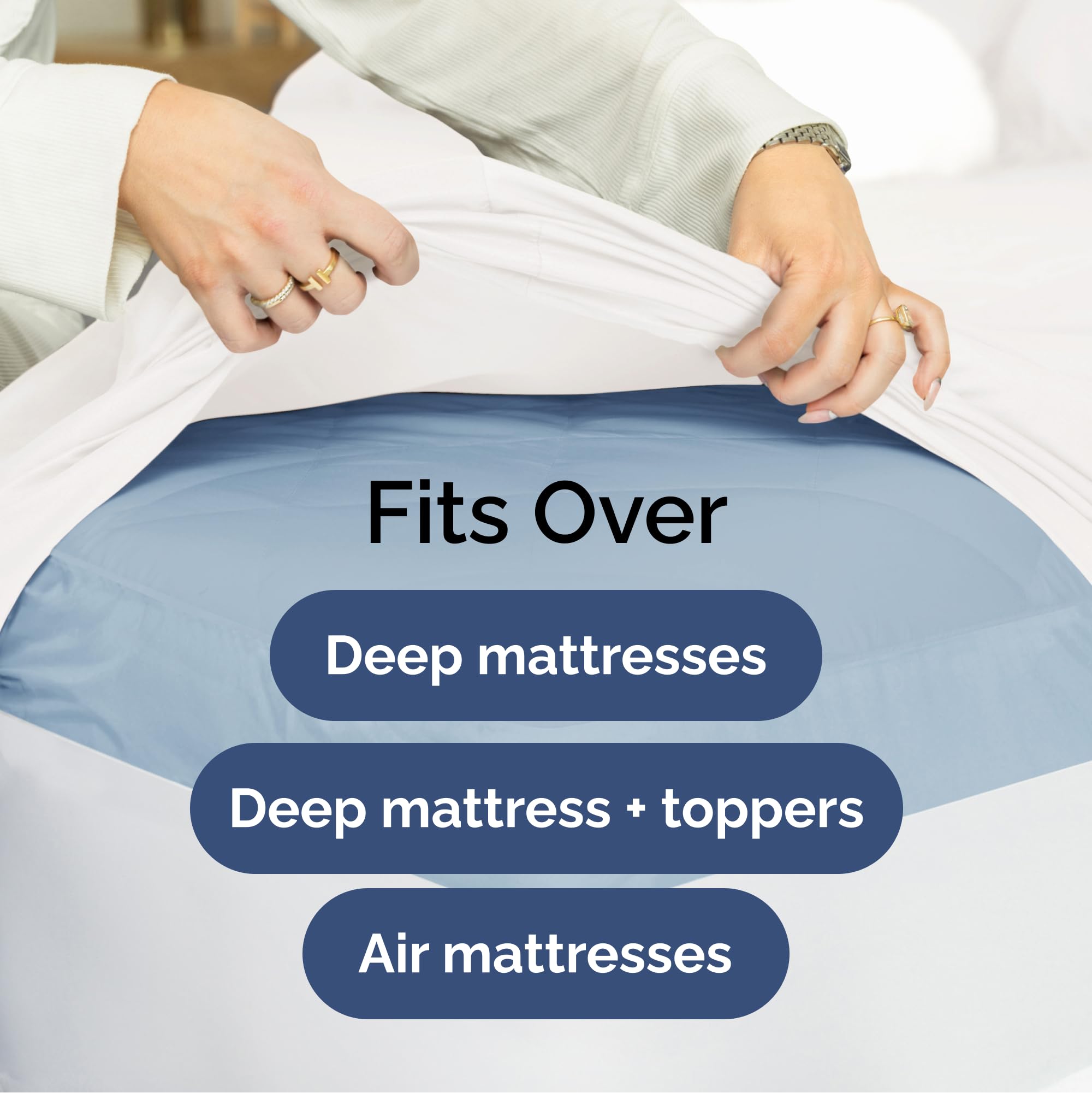 Extra Deep Full Fitted Sheet - Hotel Luxury Single Fitted Sheet Only - Easily Fits 18 inch to 24 inch Mattress - Ultra Soft, Wrinkle Free w/Extra Deep Pockets - Easy-Care, Breathable & Comfy - White