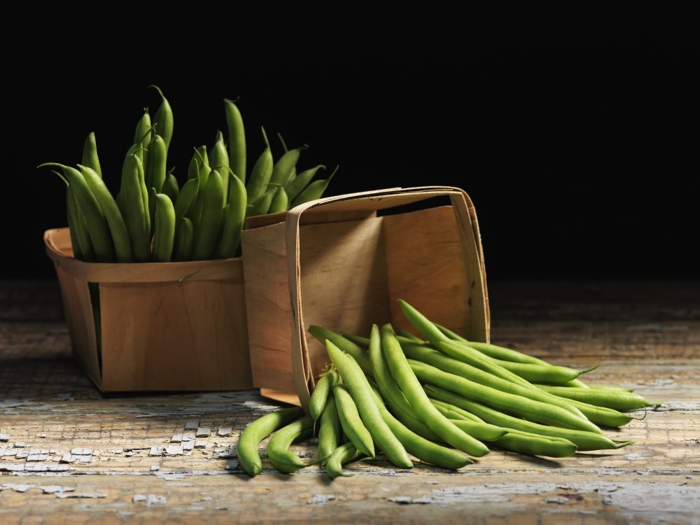 Posterazzi Green beans in baskets Quebec Canada Poster Print, (17 x 13)