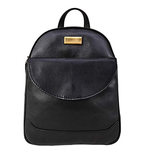 Genuine Leather Backpack For Women & Men- Fits Ipad upto 9inch Leather Mini Backpack Unisex Bag Bookbag College Bag (Black)