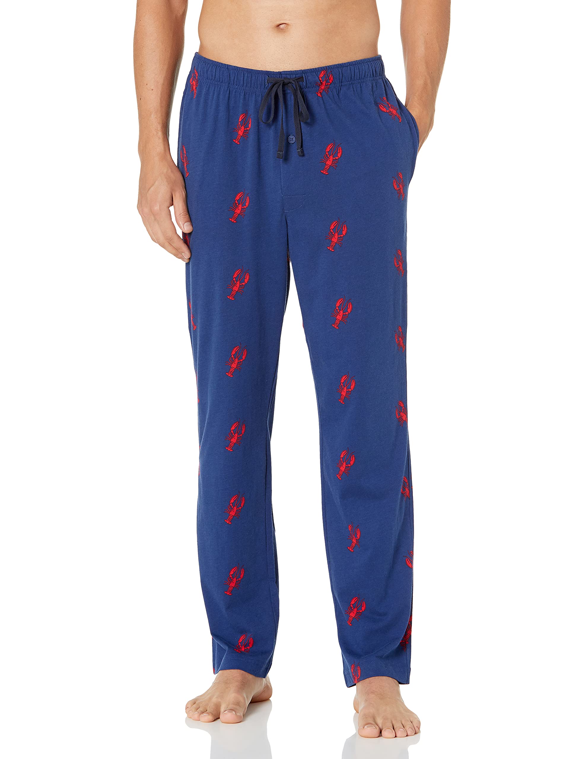 Nautica Men's Soft Woven 100% Cotton Elastic Waistband Sleep Pajama Pant, Blue Lobster, X-Large