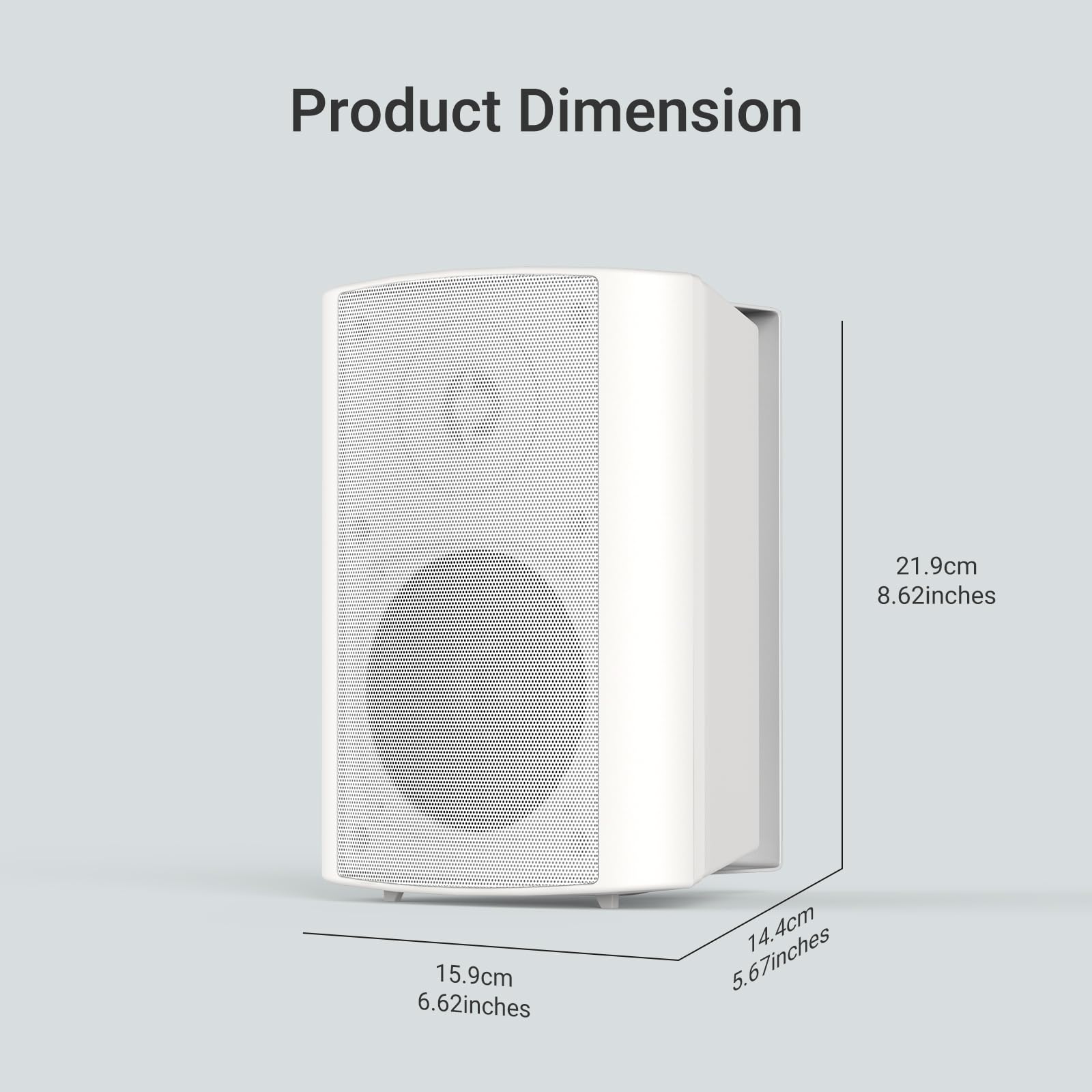 Herdio 4 Inch 200 Watt Outdoor Indoor Bluetooth Speakers,Wall Mount Waterproof Wired for Patio,Deck,Yard,Garage(White)