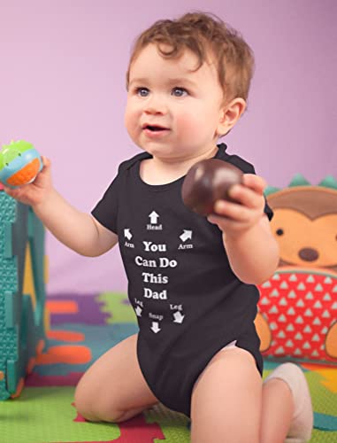 Tstars You Can Do This Dad Outfit Funny Gift for New Dads Cute Baby Boy Girl Bodysuit NB (0-3M) Black