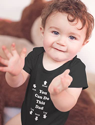 Tstars You Can Do This Dad Outfit Funny Gift for New Dads Cute Baby Boy Girl Bodysuit NB (0-3M) Black