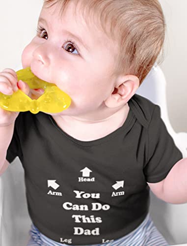 Tstars You Can Do This Dad Outfit Funny Gift for New Dads Cute Baby Boy Girl Bodysuit NB (0-3M) Black
