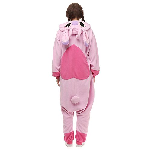 Animal Cosplay Costume Adult Pajamas Plush One Piece Party Dress (S, Pink)