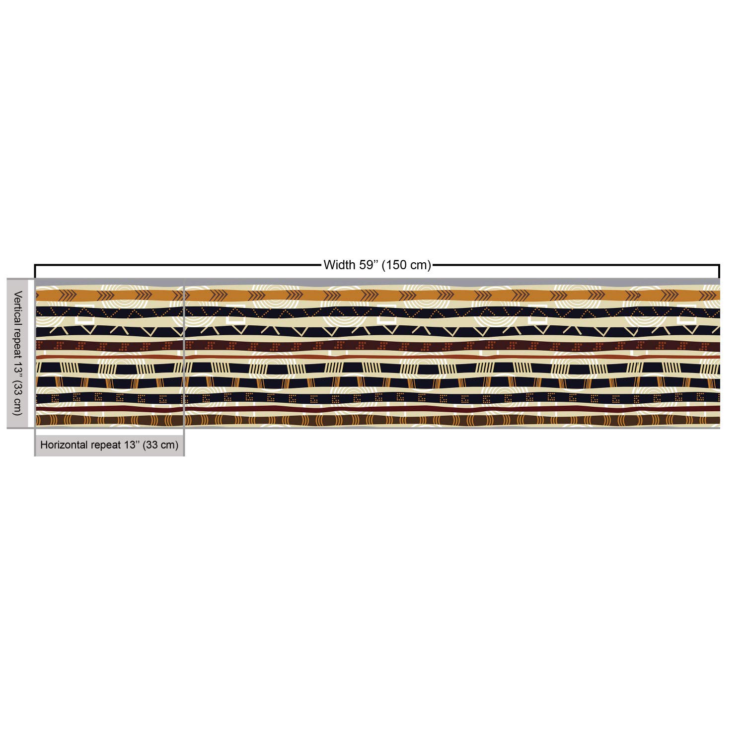 Ambesonne Abstract Fabric by The Yard Ethnic Style Geometric Forms Striped Pattern on Bold Earth Tones Decorative Material for Modern Farmhouse Decor Upholstery and Home Accents 1 Yard Orange Cream
