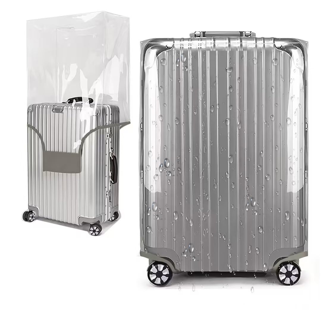 GigabitBest 28 Inch Clear PVC Suitcase Cover Protectors Suitcase Covers for Luggage Thickened suitcase protective cover for Wheeled Suitcase Suitable for 28"-29"