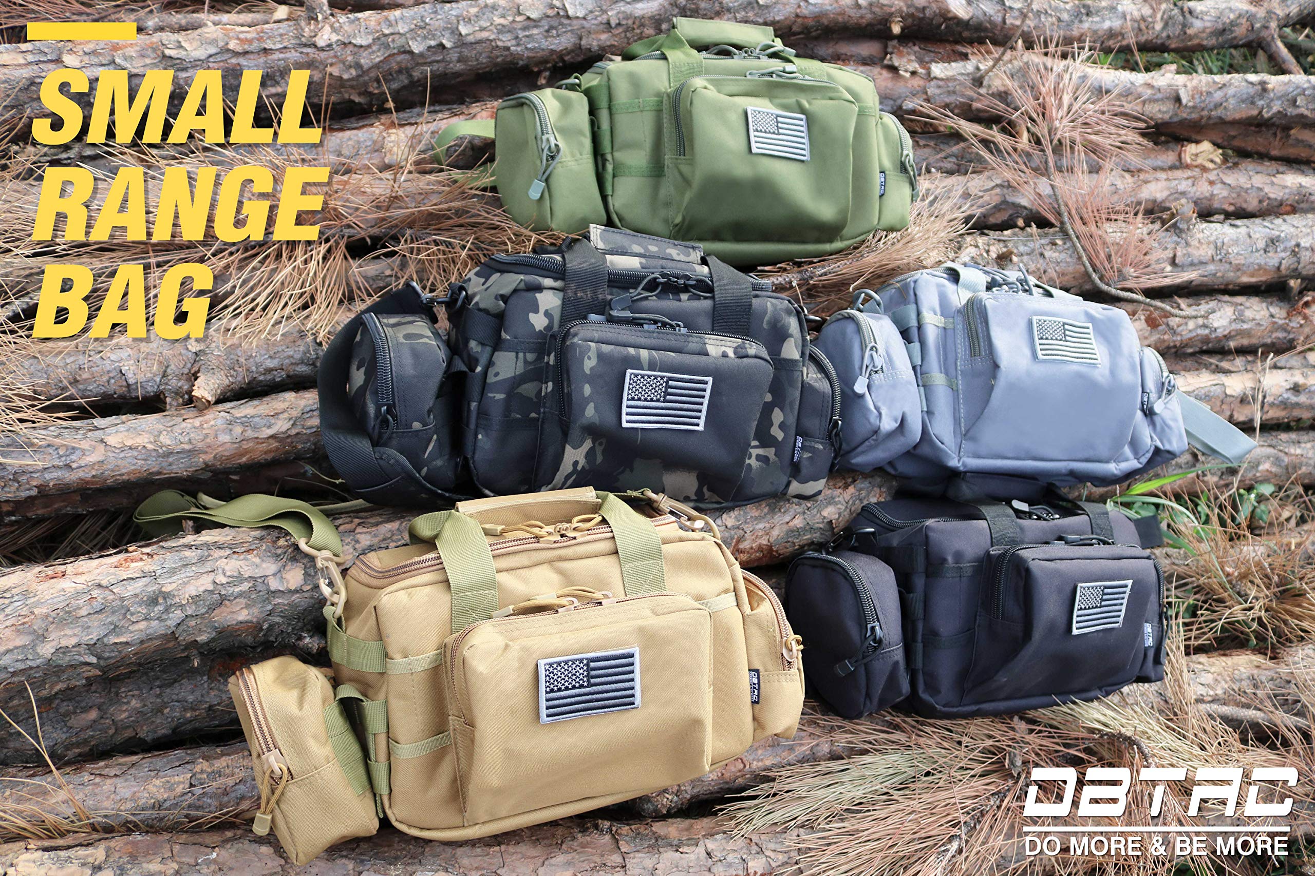 DBTAC Gun Range Bag Small | Tactical 2x Pistol Shooting Range Duffle Bag with Lockable Zipper for Handguns and Ammo (Black)