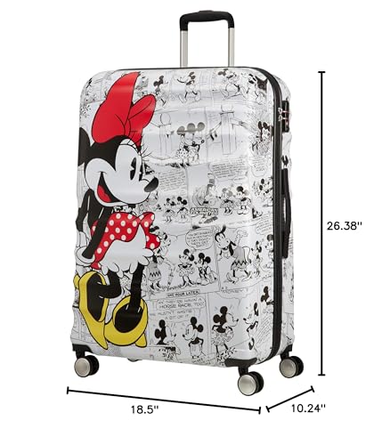 American Tourister Spinner L (77 cm-96 L), White (Minnie Comics White)