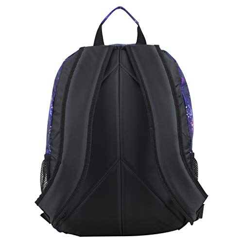 FUEL Active Sport Carry On Luggage Weekender Travel Daypack Rusksack Backpack Bag, Black/Hot Pink/Galaxy Print