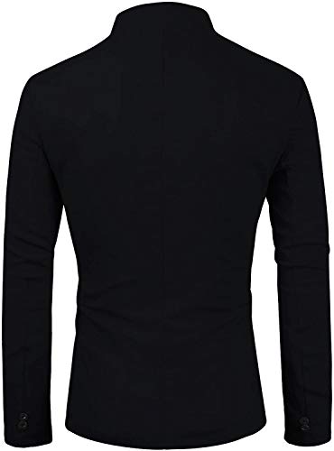 WEEN CHARM Mens Casual Black Slim Fit Suit Jacket Blazer 3 Button Suit Sport Jackets