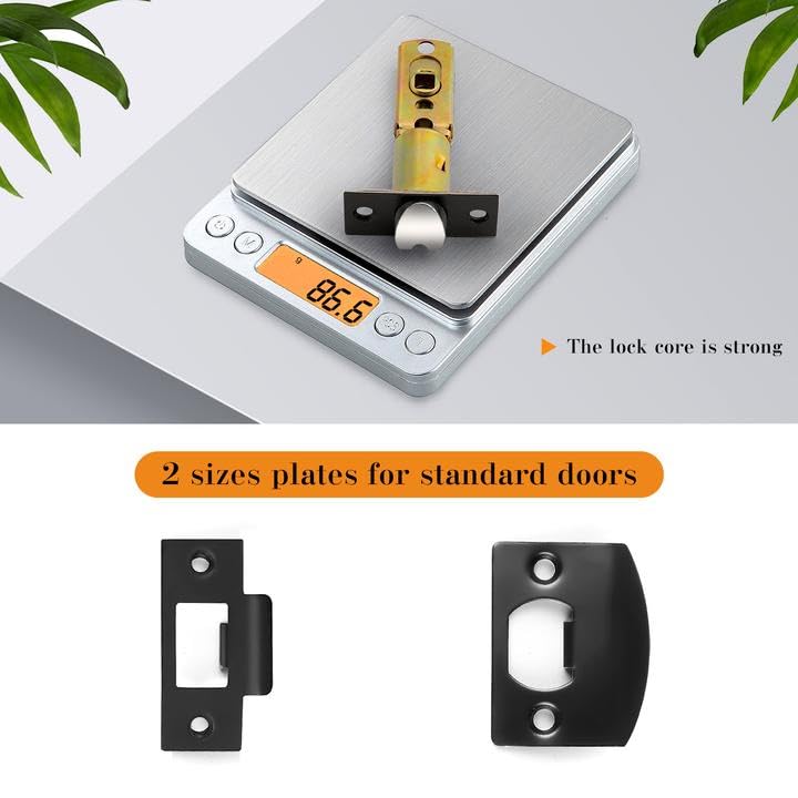 Probrico Matte Black Passage Door Levers Square Hall Closet Handles, Heavy Duty Interior Non-Locking Lever Sets, Reversible for Right & Left Side, 5 Pack