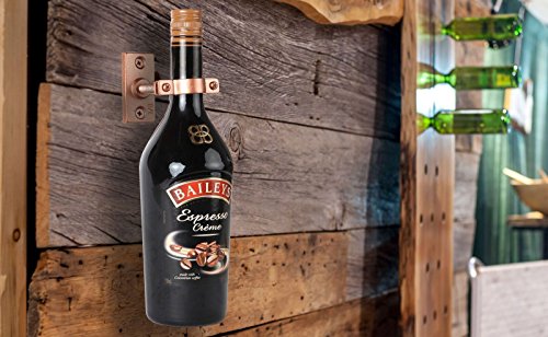 Lily's Home Bar Wall Mount Single Wine Bottle Display Holder, Industrial Design with Mounting Hardware, Works with Wine or Liquor Bottles, Copper Finish (4-1/2β x 1-3/8β x 2-3/4β)
