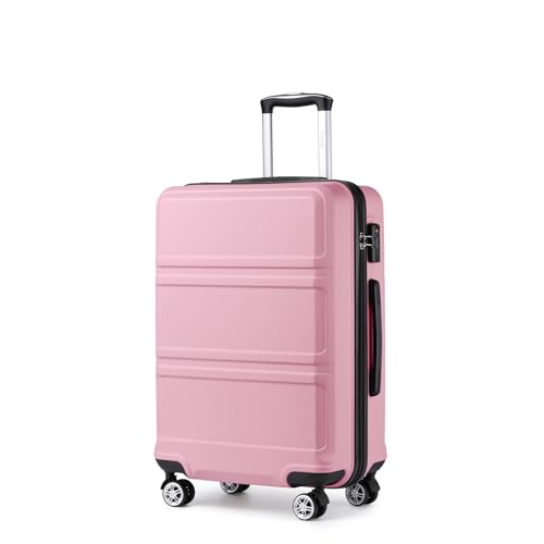 Kono 20'' Carry on Luggage Lightweight with Spinner Wheel TSA Lock Hardside Luggage Airline Approved Carry on Suitcase Pink